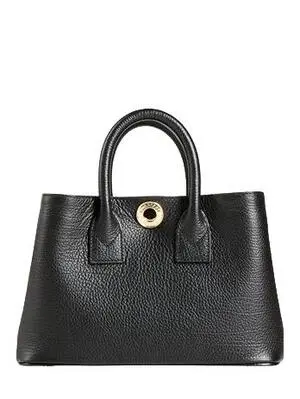 Burberry Calfskin And Cotton Tote - Black