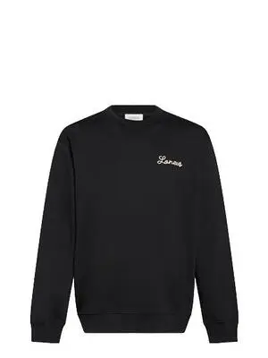 LANEUS Crewneck Sweatshirt With Embroidered Logo - Black