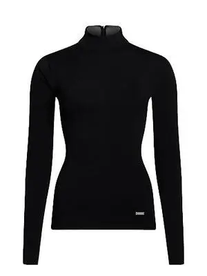 FERRAGAMO Knit Turtleneck Long Sleeve Top - Black