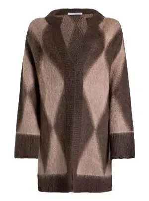 CARACTÈRE Jacquard-knit Cardigan - Brown