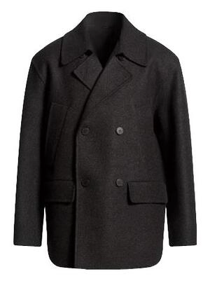 Fendi Virgin Wool Pea Coat - Charcoal
