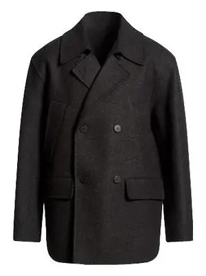 Fendi Charcoal Virgin Wool Pea Coat - Grey