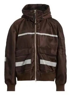 SPIEWAK Dark Polyester Jacket With Hood And Reflective Trims - Brown