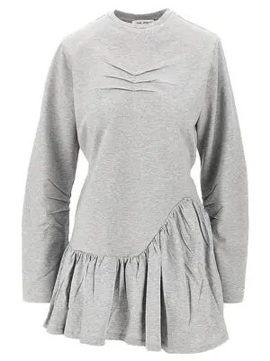 Attico Long Sleeve Flared Mini Dress - Grey