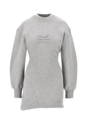 Attico Mélange Cotton Mini Dress - Grey