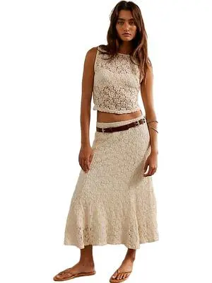 Free People Laney Midi Skirt Set - Natural Combo