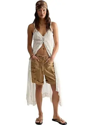 Free People Frankie Cargo Shorts - Iced Coffee