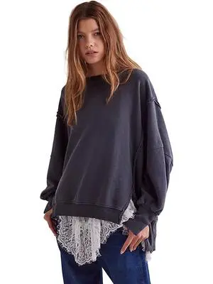 We The Free We The Free Camden Oversized Sweatshirt With Exposed Seaming Black