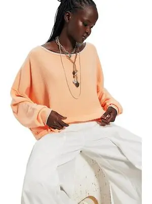 Free People See Me Softspun Pullover - Spring Melon