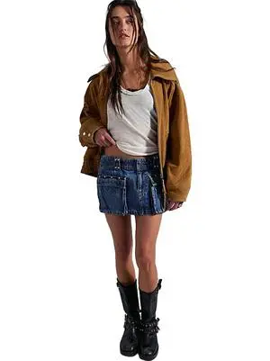We The Free Hera Studded Denim Mini Skirt - Juno