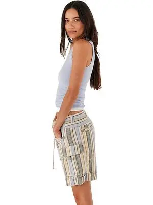Free People Frankie Striped Cargo Shorts - Multicolor