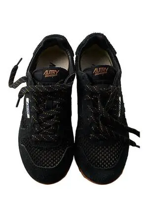 AUTRY Windspin Low Top Suede And Mesh Sneakers - Black