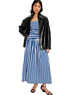 S/W/F Strapless Ruched Bodice Midi Dress - Coastline
