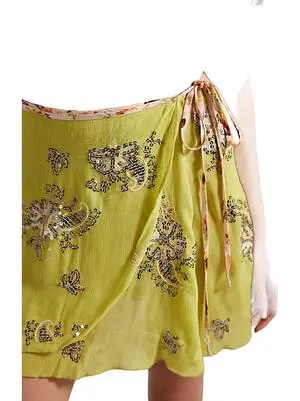 INTIMATELY Front And Center Mini Slip Skirt - Green
