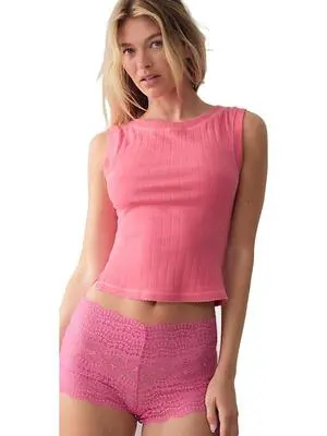 INTIMATELY End Game Pointelle Muscle Tank Top - Strawberry Fields