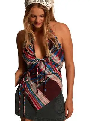 We The Free Halter Neck Printed Top - Multicolor