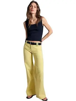 Free People Free People Time Flies Low-Rise Trousers Mellow Yellow