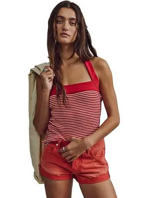 We The Free Ahoy Baby Halter Tank Top - Red Combo
