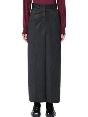 DEPARTMENT 5 Pinstripe Wool-blend Maxi Skirt - Grey