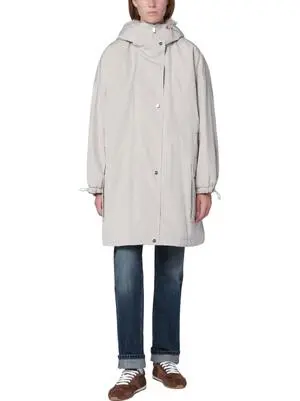 Max Mara Light Beige Cotton Blend Parka - Multicolor