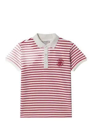 GOLDEN GOOSE Striped Polo Shirt With Embroidered Logo - Red