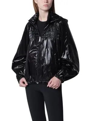 Herno Shiny Nylon Jacket With Removable Hood - Black