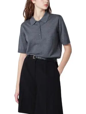Loulou De Saison Migo Fluid Cashmere Polo - Grey