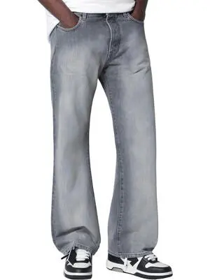 OFF-WHITE™ Washed Cotton Denim Jeans - Grey