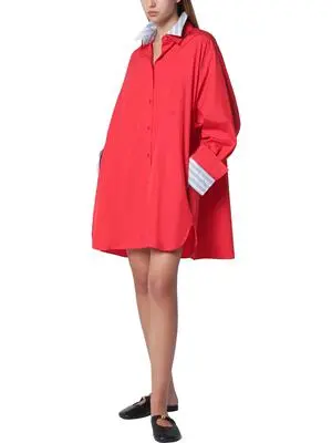 Loewe Cotton Poplin Shirt Dress - Red