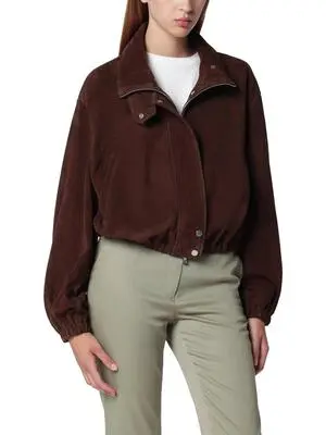 Nour Hammour Pia Suede Bomber Jacket - Brown