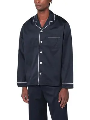 TEKLA White Pyjama Shirt - Blue