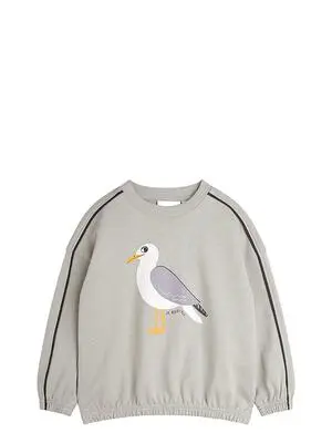 MINI RODINI Crewneck Sweatshirt With Seagull Print - Grey