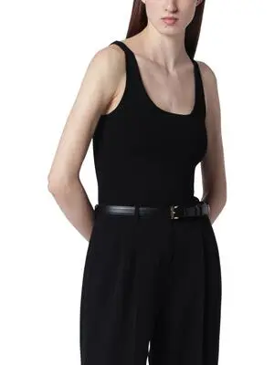 TOTEME Fitted Compact Knit Tank Top - Black
