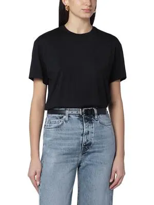 TOTEME Organic Cotton-blend Crewneck T-shirt - Black