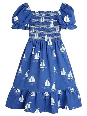 MINI RODINI Sailor Print Maxi Dress - Blue