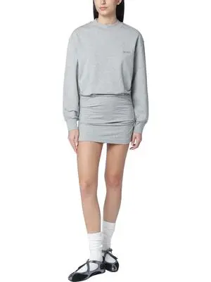 Attico Mélange Cotton Blend Mini Dress - Grey