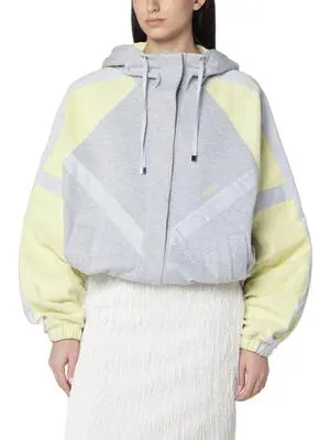 Attico And Yellow Color-block Bomber Sweatshirt - Grey