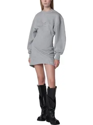 Attico Melange Cotton Jersey Mini Dress - Grey