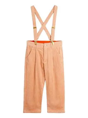 MINI RODINI Corduroy Trousers With Suspenders - Pink