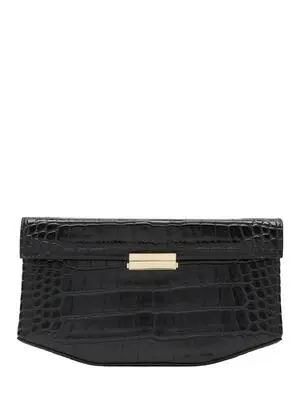 TOTEME Clip Embossed Leather Shoulder Bag - Black