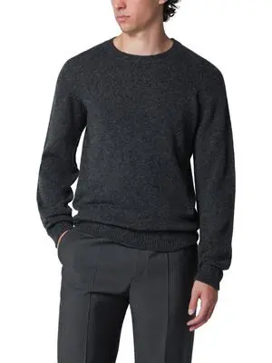 ROBERTO COLLINA Anthracite Wool-blend Crew Neck Sweater - Grey