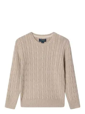 Polo Ralph Lauren Cable-knit Cotton Crewneck Sweater - Beige