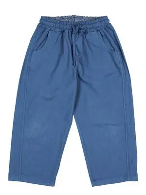 BÚHO Navy Cotton Poplin Trousers - Blue