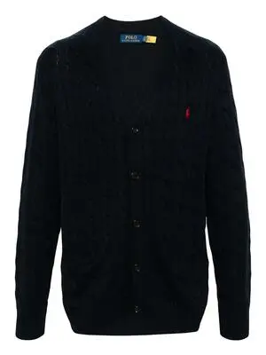 Polo Ralph Lauren Navy Cable-knit Cotton Cardigan - Blue