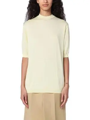 Bottega Veneta Light Yellow Cashmere Crew-neck Sweater - Beige