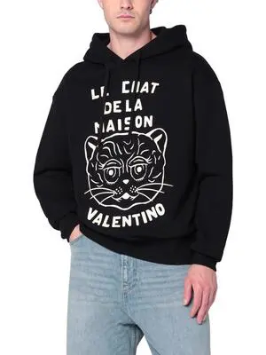 Valentino Garavani Sweatshirt With Le Chat De La Maison Patch - Black