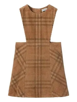 Burberry Corduroy Check Patterned Overalls - Beige