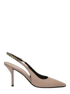 Gucci Slingback Pumps With Logo Chain Detail - Pink