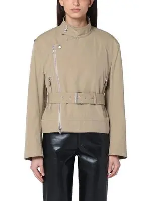 Bottega Veneta Belted Cotton-blend Jacket - Beige
