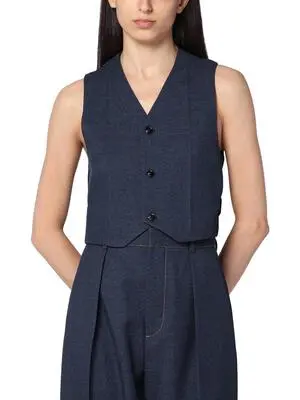 Bottega Veneta Wool Vest - Blue